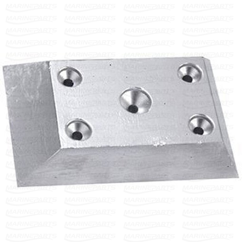 Anode Plate zinc for Hull 122x81x20 - 5 holes, marineparts.eu
