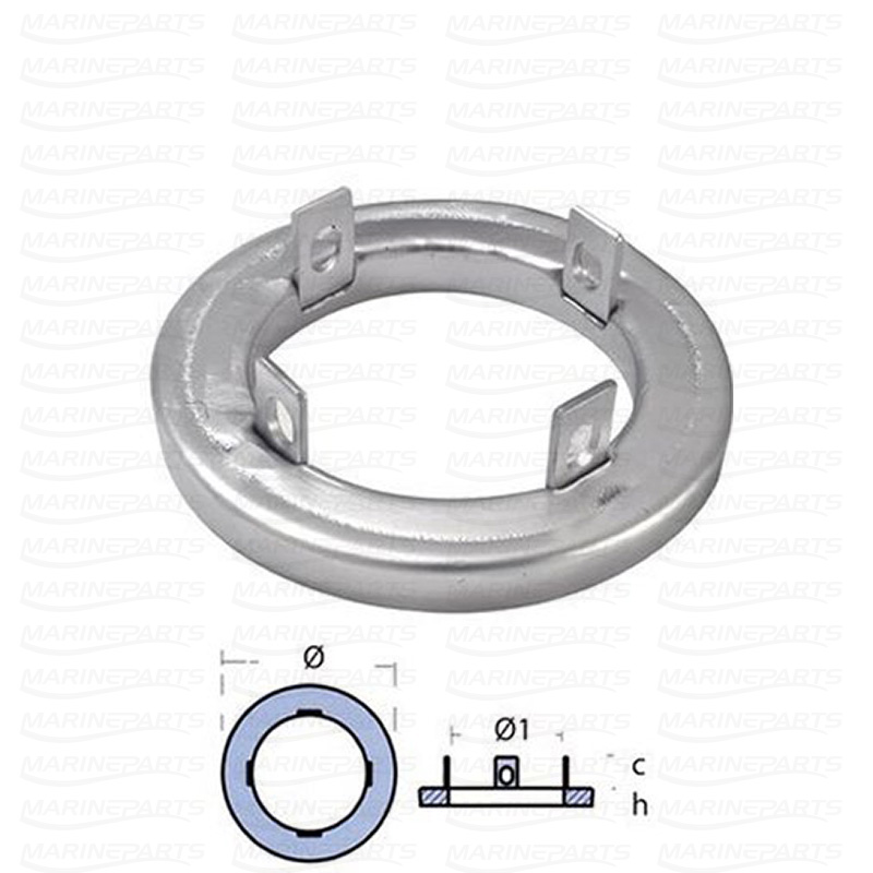 Anode Sink, smal med feste - Kamewa, Marineparts.no
